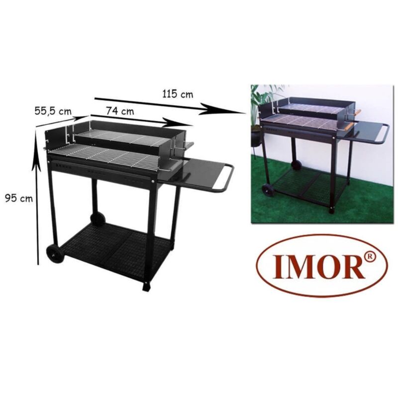 Grillplatte XL Double P 74 x 55,5 Höhe 95 Rollen Imor 080125