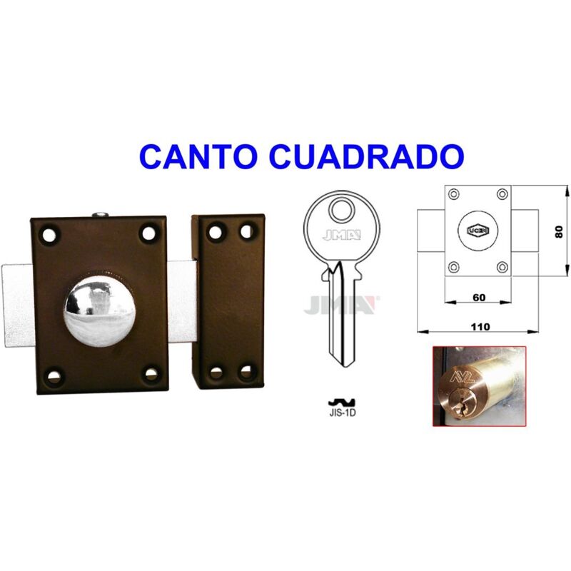 AVL LOCK 8101-60 SQUARE EDGE MIT RUNDEM 50-MM-RADSCHLÜSSEL