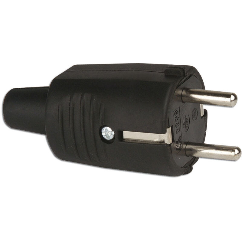 Simon Mobile Plug Black Rubber Base TT 10/16A 230V CL507415