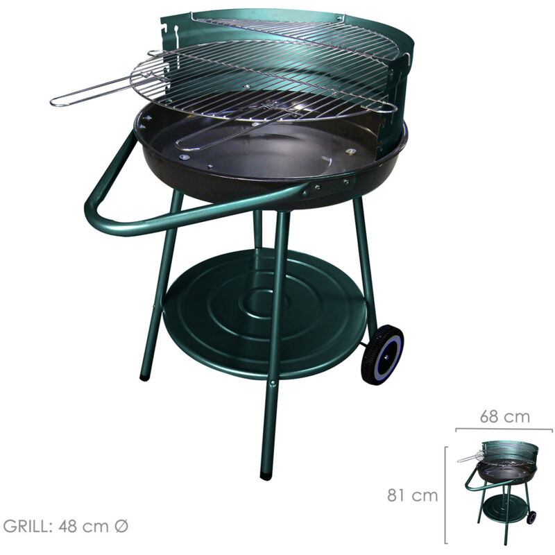 Runder Apache-Grill mit Tablett 68 x 50,8 x 81 (Alt) cm.