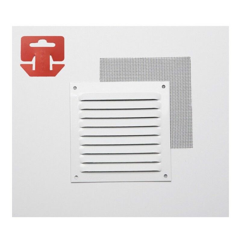 Gitter mit Moskitonetz, Aluminium 0,6, weiß lackiert, 100 x 100 mm (G)