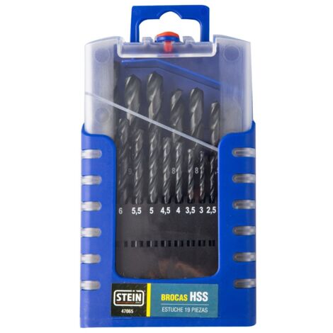 HSS-Steinbohrer-Set 1 bis 10 mm DIN 338 19-teilig