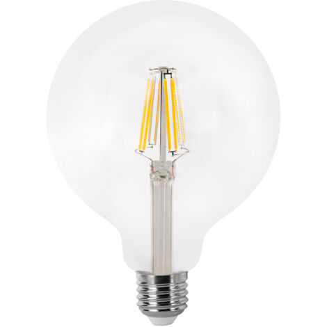 Globe LED-Filament-Matel-Glühbirne E27 G125 8 W warm klar