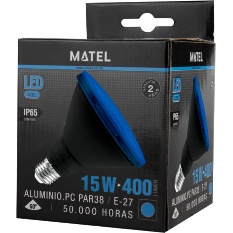 LED-Gartenlampe Par38 IP65 Matel E27 15W Blau