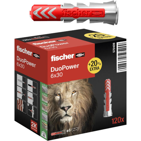 Fischer DuoPower Tacos 6x30 Box 100 Einheiten + 20 Einheiten Geschenk