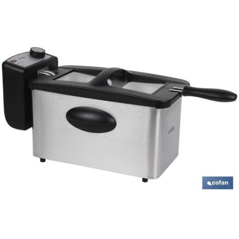 Elektrische Fritteuse aus Edelstahl, 3 l, 2000 W, Riaza-Modell