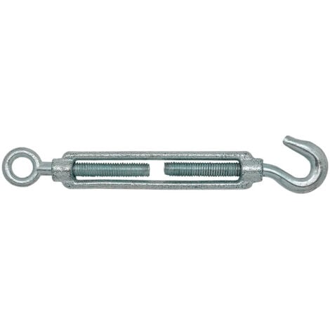 Spannschloss mit Haken und Ring "DIN-1480 TNS01" mit M8 Gewinde aus verzinktem Stahl