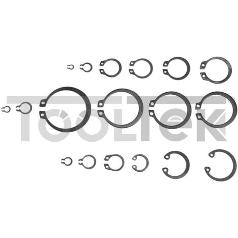 SERIE SET KIT ASSORTIMENTO 300 ANELLI SEEGER RONDELLE ELASTICO E-CLIPS
