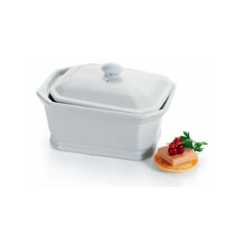terrina rectangular 600g blanca - terrine bc 600g - tableandcook