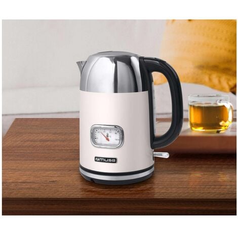 Akku-wasserkocher 1,7 l, 2200 w, creme/edelstahl - Muse - MS-020SC