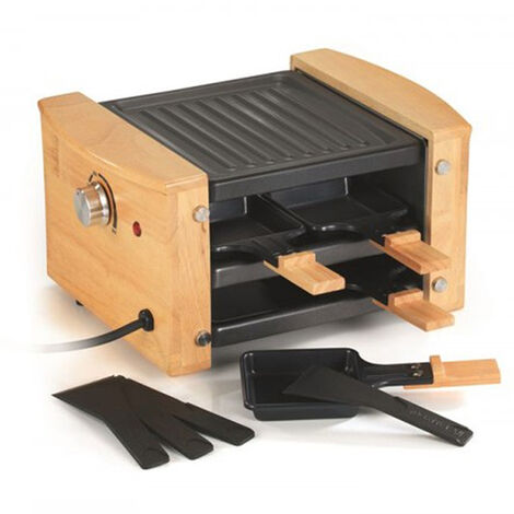 Raclette maschine 4 personen 650w + grill - Kitchen Chef - kcwood.4rp