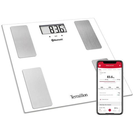 impedenziometro bluetooth 180kg/100g bianco - 15114 - terraillon