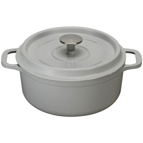 Casseruola rotonda in ghisa smaltata 24 cm grigia - 402242 - invicta