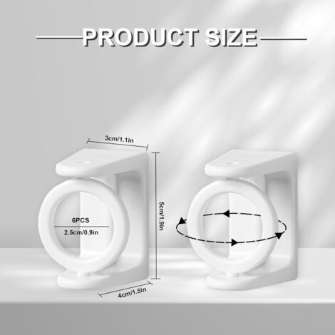 6 Pièces Support Tringle Rideaux sans Percage Crochet Rideau Accroche ...