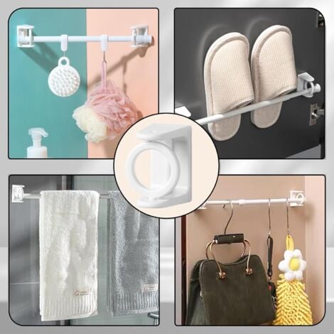 6 Pièces Support Tringle Rideaux sans Percage Crochet Rideau Accroche ...