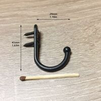 10 pièces Crochets Simples Noir Crochets Muraux Patère Noir Équipé de ...