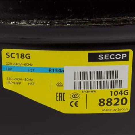 DANFOSS COMPRESSOR SECOP SC18G R134A 220V 3/4CV High Temperature 17.7cm3