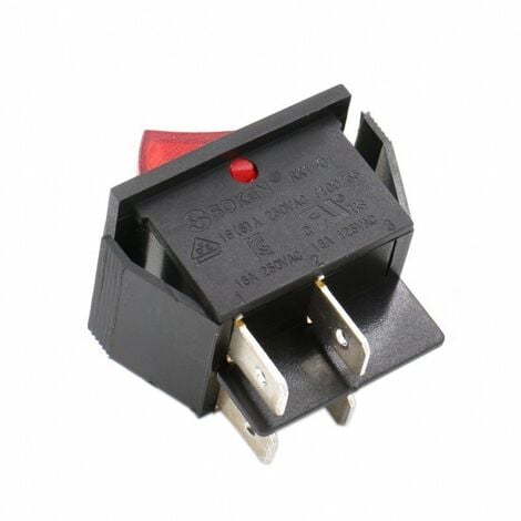 Red luminous bipolar switch 16a 30x22mmmmmmmmmmmm