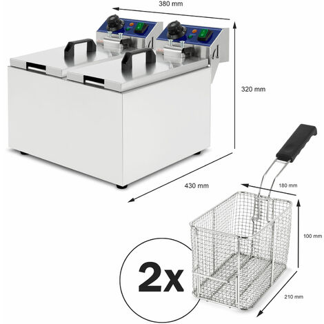 Friggitrice Elettrica 2500W Friggitrice Ad Aria Con Doppio Cestello ...
