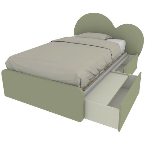 Letto a cuore 1 piazza e mezza con cassettoni - 120x190 cm - Made in ...