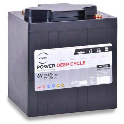 NX - Batterie traction NX Power Deep Cycle AGM 6V 245Ah M8-F