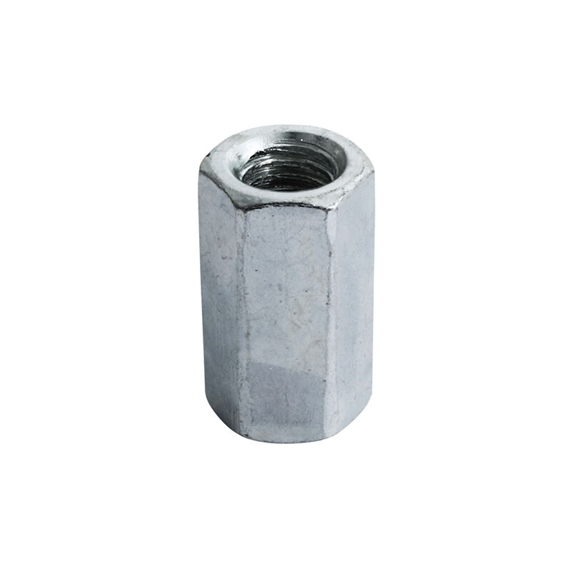 Timco Hex Connector Nuts DIN6334 Silver - M8 (100 Box)