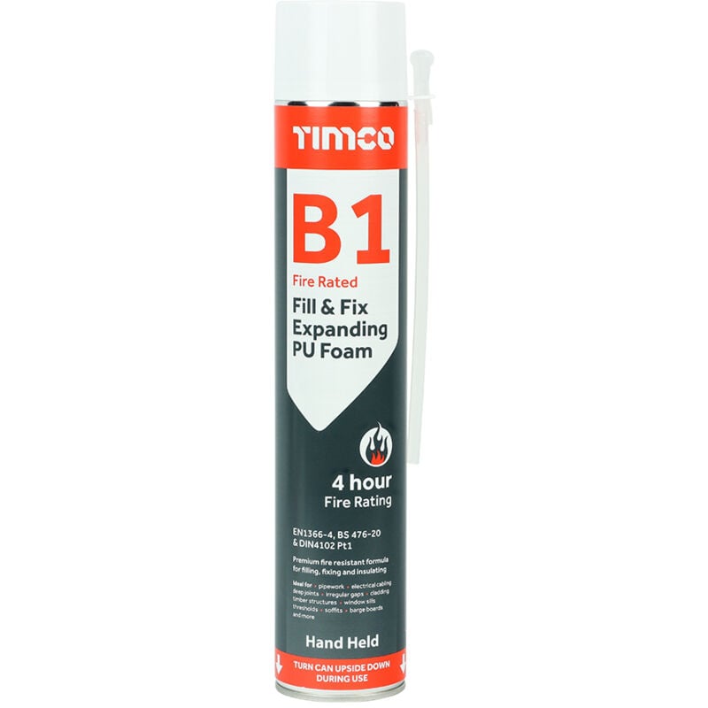 TIMCO Fill & Fix Fire Rated Expanding PU Foam B1 Hand Held - 750ml
