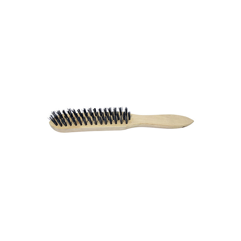 TIMCO Wooden Handle Wire Brush Steel - 3 Rows
