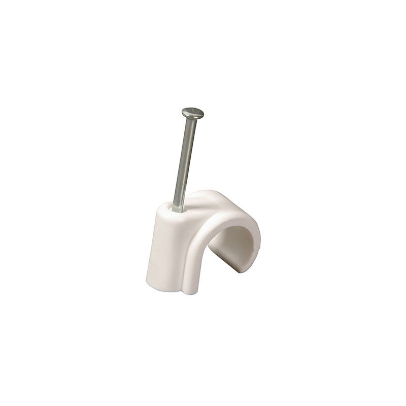 Nail In Pipe Clips White - 22mm