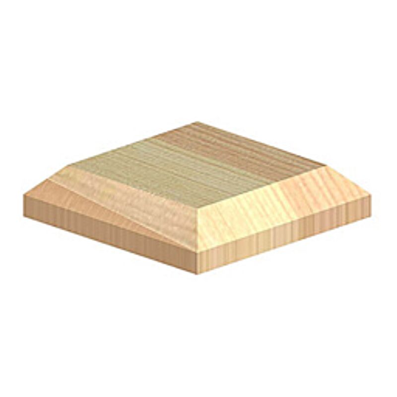 Square Untreated Wood Post Cap for 3in Posts - 96 x 96 x 23mm (1 Unit)