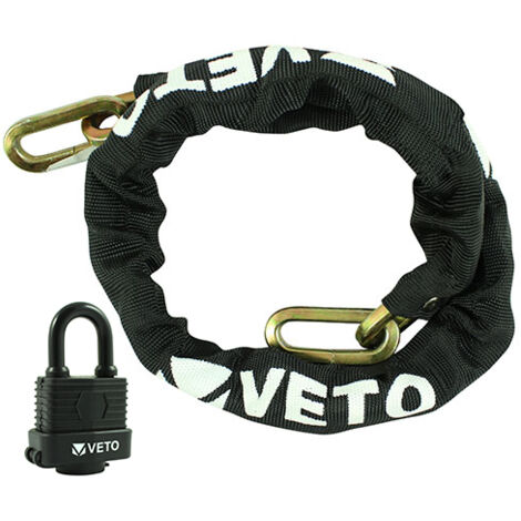 TIMCO Hex Steel Security Chain & Weatherproof Padlock - 8mm x 1m