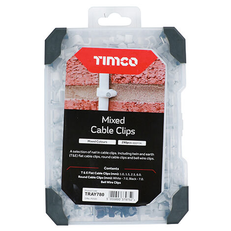 TIMCO Cable Clips Mixed Tray - 290pcs