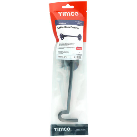 TIMCO Cabin Hooks Black - 8"