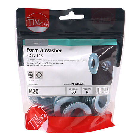 TIMCO Form A Washers DIN125-A Silver - M20