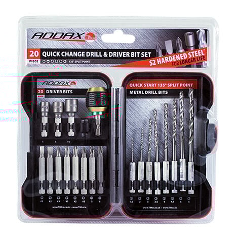 TIMCO Driver Bit & Ground Jobber Drill Bit Set - 20pc