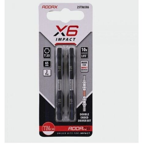 TIMCO X6 Double Ended TX Drive Bit - TX25 x 65