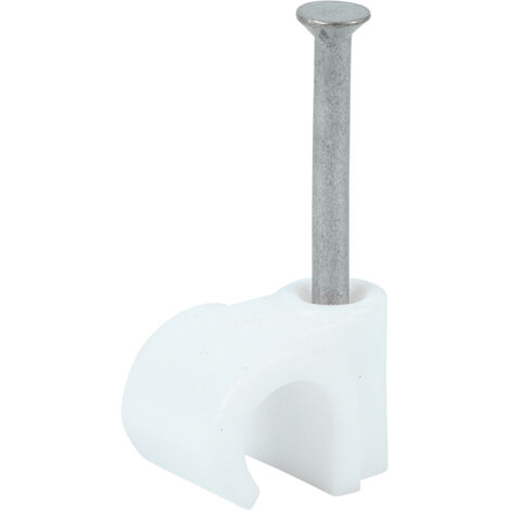 TIMCO Round Cable Clips White - To fit 7.0mm