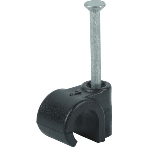 TIMCO Round Cable Clips Black - To fit 7.0mm