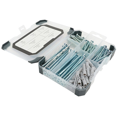 TIMCO Screws, Plug & Drill Bit Silver Mixed Tray - 91pcs