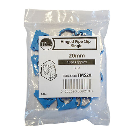 MDPE Pipe Clips Blue - 20mm