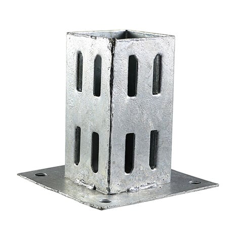TIMCO Bolt Down Post Support Quick Fit Hot Dipped Galvanised - 100mm