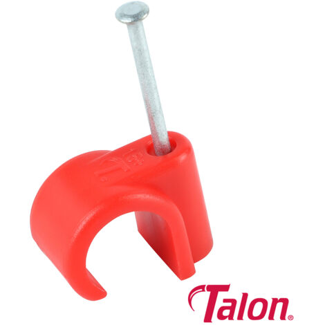 Talon Nail In Pipe Clips Red - 15mm