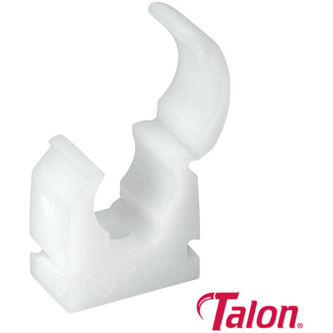 Single Hinged Pipe Clips White - 15mm