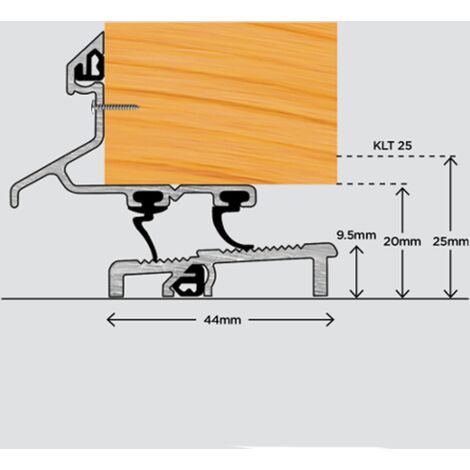 Exitex Kleertred 25 Draught & Weather Door Seal (Silver) - 1220mm (1 Unit)