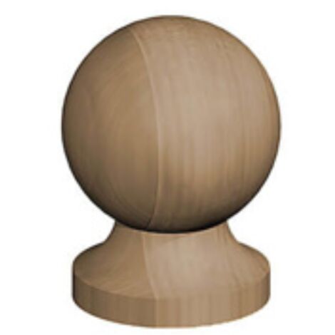 Brown Treated Wood Ball & Collar Finial for 4in Posts - 90 x 90 x 120mm ...