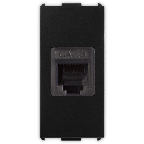 Presa telefonica RJ12 1 plug 6-6 Nero serie Pixia Master 14216