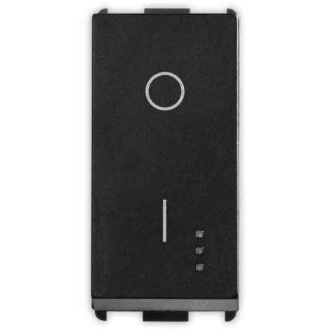 Interruttore basculante 2 poli 16A Nero illuminabile Pixia Master 14002