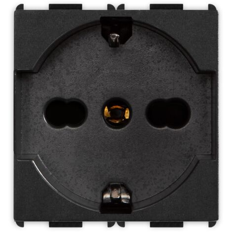 Presa Schuko bipasso 2P+T 16A P40 Nero serie Pixia Master 14170