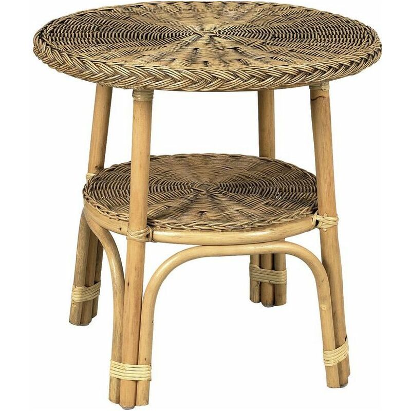 Runder Tisch aus Rattan