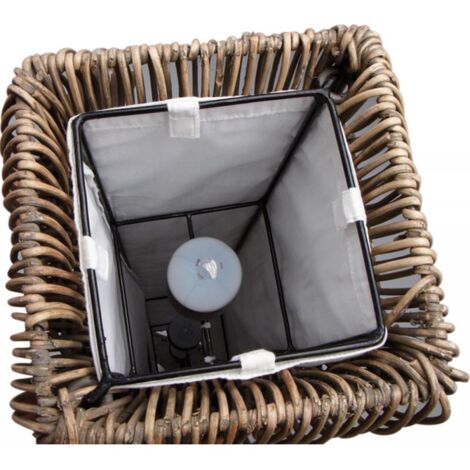 Gerade Leuchte aus Poelet-Rattan "Eliane"